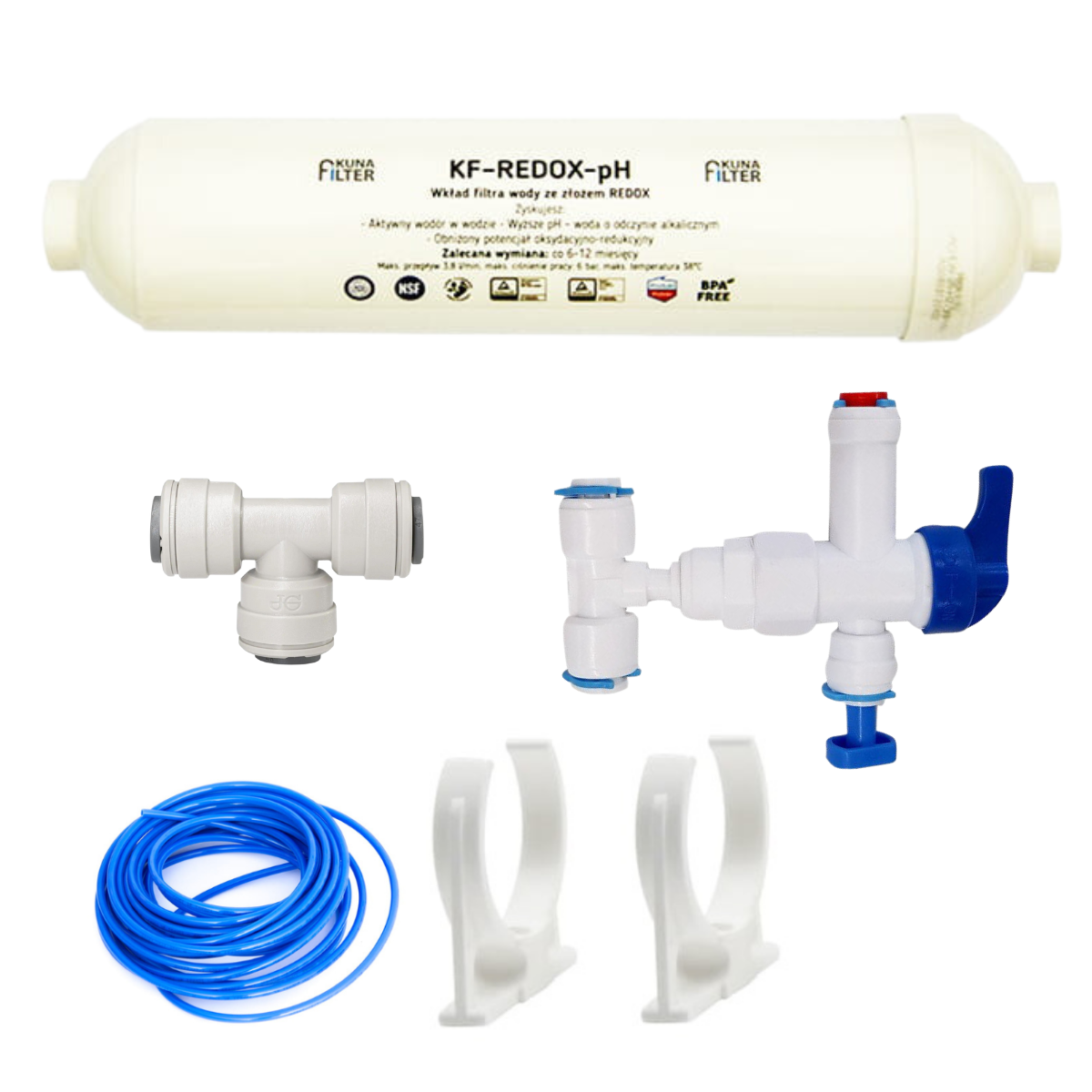 Kuna Filter KF-REDOX-pH liniowy 2,5'' filtr alkalizujący z uchwytami i ...
